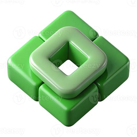 Whimsical Impressive Rotating Squares Single Weight Stroke Green Clean Lines Minimal Design