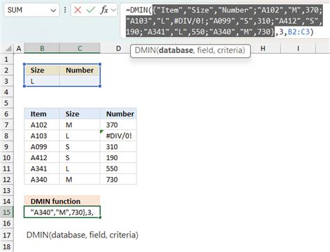 How To Use The Dmin Function