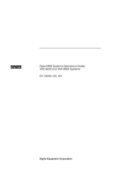 PDF OpenVMS Systems Operations Guide VAX And Systems VAX And VAX