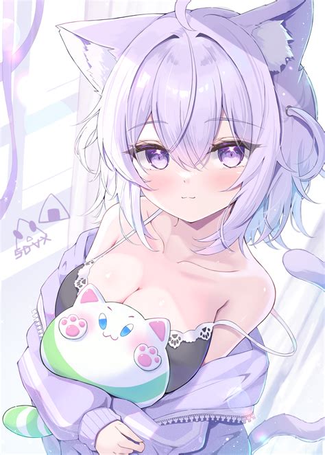 Nekomata Okayu Nekomata Okayu And Tamaneko Hololive And More Drawn By Mikaze Oto Danbooru