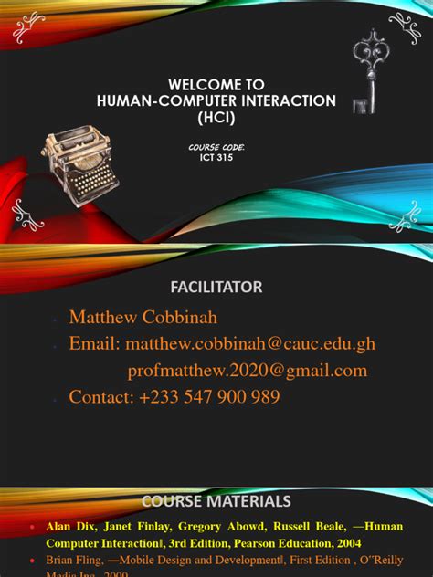 human computer interaction lecture pdf human computer interaction