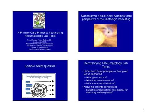 PPT Demystifying Rheumatology Lab Sample ABIM Question Tests PowerPoint Presentation 706416