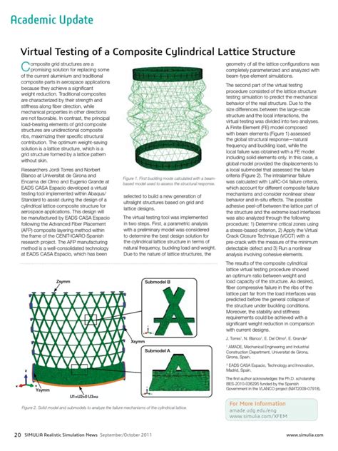 Virtual Testing Of A Composite Cylindrical Lattice Structure Pdf