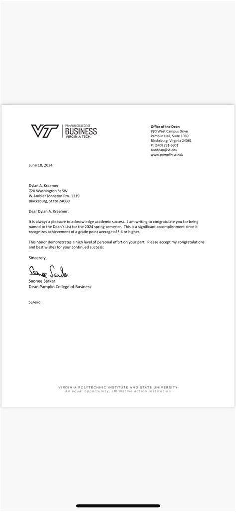 I Am Happy To Announce That I Have Been Named To The Deans List At