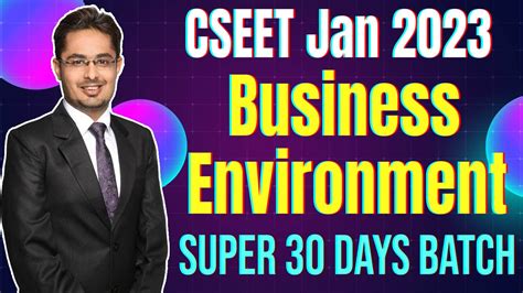 Free Cseet Business Environment Live Batch For Jan 2023 Lecture 1 Youtube