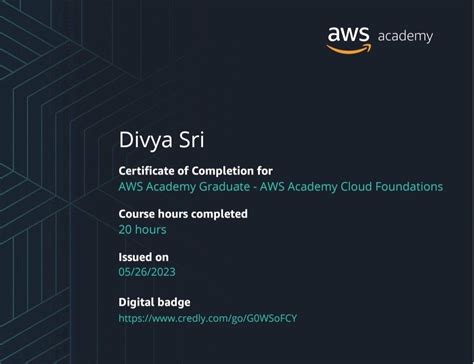 divya sri anantha on linkedin awscloud eduskills aicteinternship