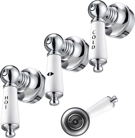 Enhon 3 Pcs Handle Set Compatible With Price Pfister Shower Valve Hot