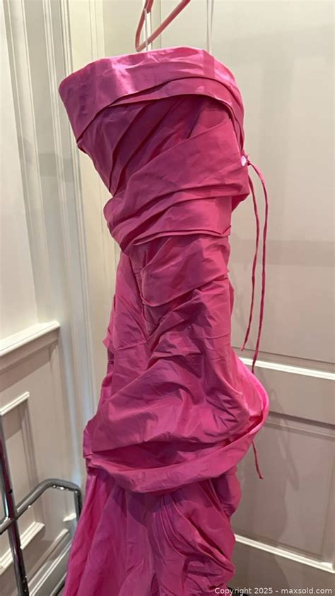 Wayne Clark Hot Pink Silk Strapless Evening Gown Size 2 Maxsold