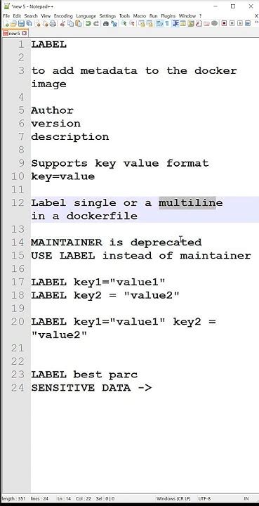 Label Instruction Replacement Of Maintainer Deprecated In The Dockerfile Docker Youtube