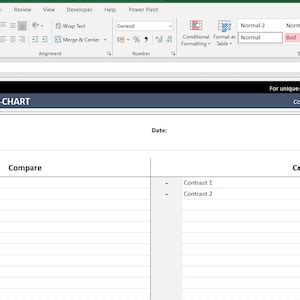 T Chart Excel Template T Chart Maker Template Excel Template Online T Chart Maker Etsy