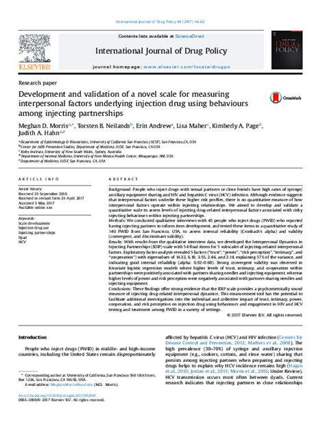 Pdf Development And Validation Of A Novel Scale For Measuring Interpersonal Factors Underlying