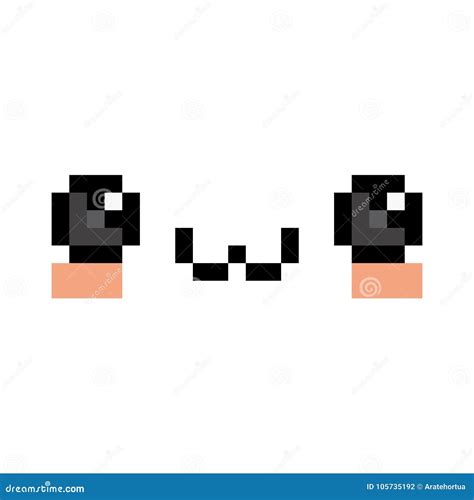 Pixel Cartoon Cute Face Stock Illustration Illustration Of Game 105735192
