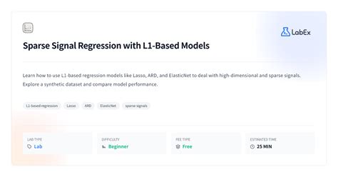 Sparse Signal Regression With L1 Based Models Labex
