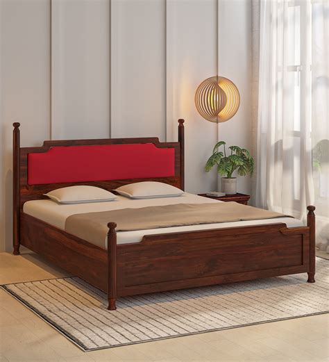 Buy Ariana Sheesham Wood Queen Size Bed With Box Storage In Provincial Teak Finish At 5 Off By