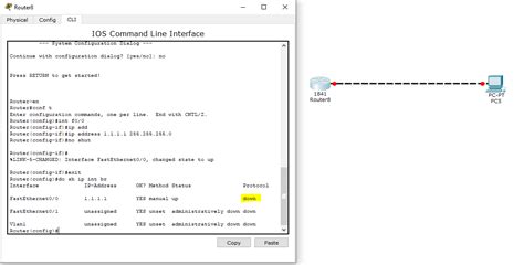 Unable To Connect Between Router And Pc With Crossover Cable In Cisco