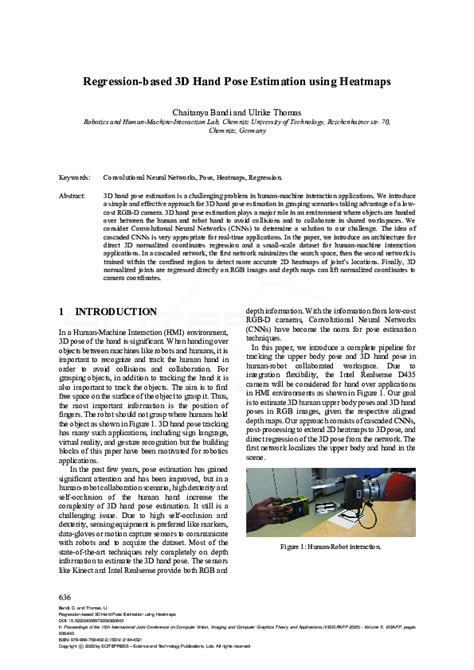 Pdf Regression Based 3d Hand Pose Estimation Using Heatmaps
