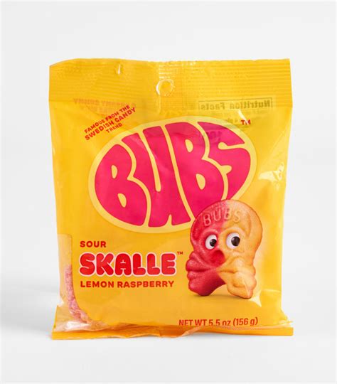 Bubs Sour Lemon Raspberry Skalle 8 Pack Case Sweet As Fudge