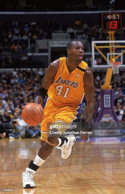 Glen Rice Of The Los Angeles Lakers Runs With The Ball During The