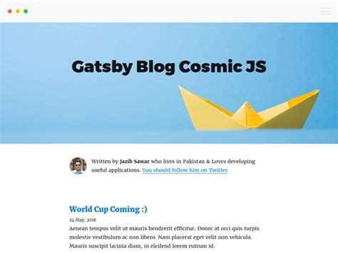 Как создать статический блог с помощью Gatsby Cosmicjs и React Rgb