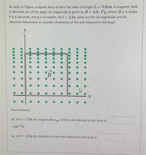 Solved As Seen In Figure A Square Loop Of Wire Has Sides Of Chegg