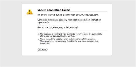 Secure Connection Failed
