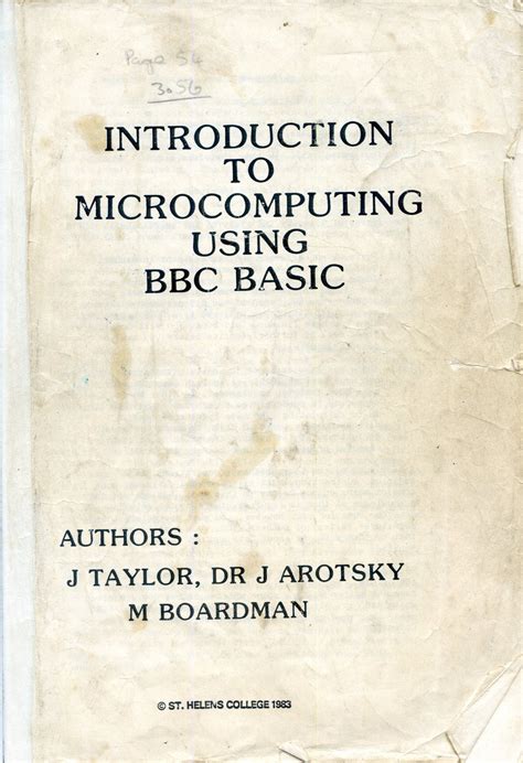 Introduction To Microcomputing Using Bbc Basic Book Computing History