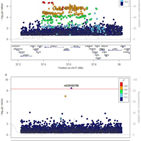 Manhattan Plot For A Wgs Single Variant Test B Skat Test And C