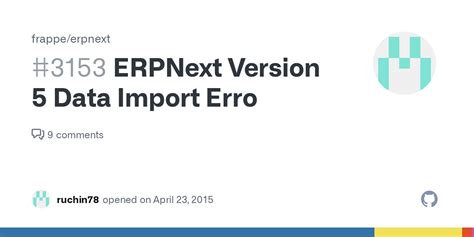 Erpnext Version 5 Data Import Erro · Issue 3153 · Frappeerpnext · Github