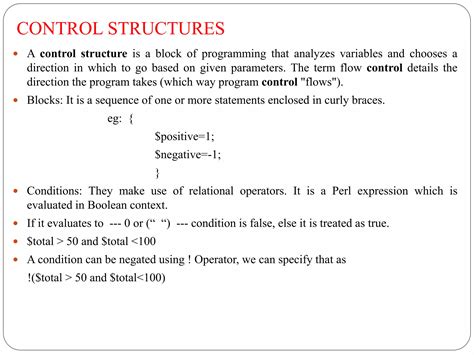 Scalar Expressions And Control Structures In Perl Pptx