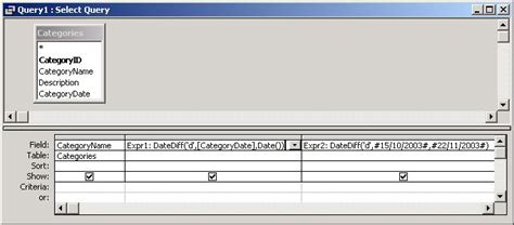MS Access DateDiff Function