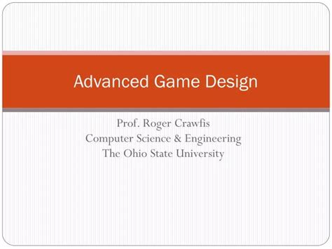 PPT Advanced Game Design PowerPoint Presentation Free Download ID 4087537