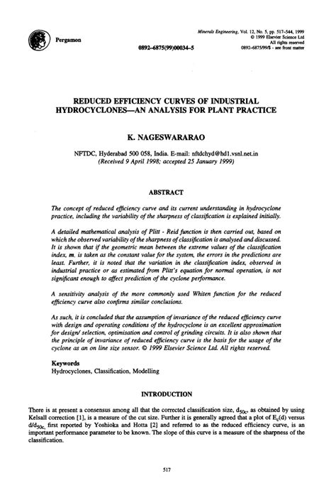 Hydrocyclone Design Spreadsheet Throughout Model Fine Tuning For Prediction Of Hydrocyclone