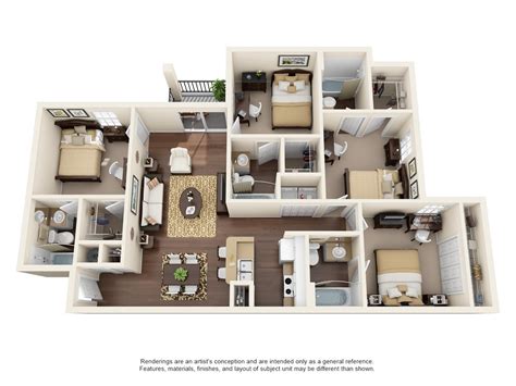 4 Bedroom Apartment Floor Plans