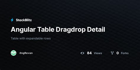 Angular Table Dragdrop Detail Stackblitz