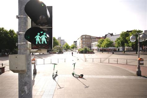 Pedestrian Traffic Light Shows A Green Graphic Of A Symbolic Different