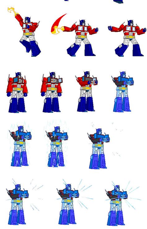 Optimus Prime Sprite Sheet Powerrot By Aitsaramasiha146350 On Deviantart