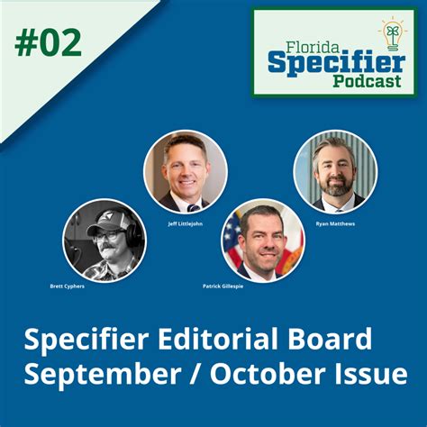 Episode 2 Editorial Board Septemberoctober Issue Florida Specifier
