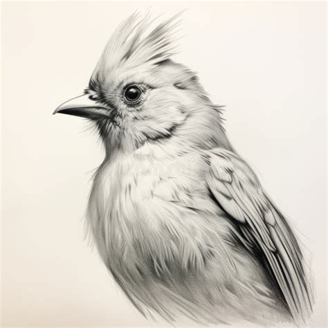 Hyperrealistic Avian Bird Portrait Zbrush Style With Clean Inking Stock Illustration