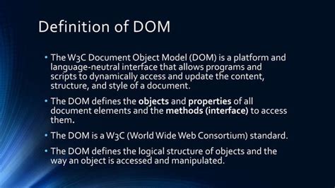 Document Object Model Dom Pptx Web Development Internet