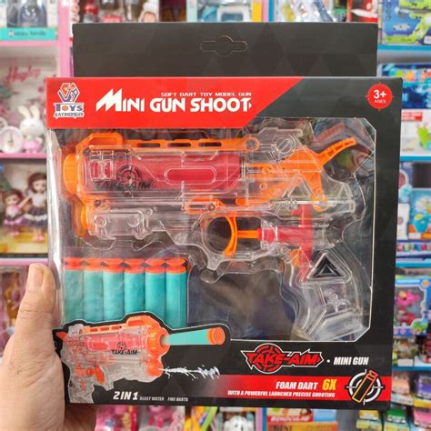 خرید و قیمت اسباب بازی تفنگ مدل مینی گان دو کاربره آب پاش و دارتی با