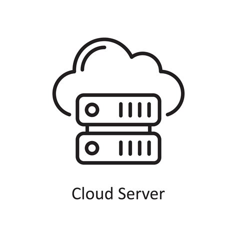 Cloud Server Vector Outline Icon Design Illustration Business And Data Management Symbol On