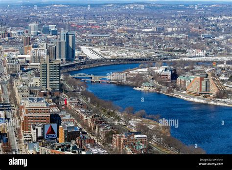 Aerial View Of The Charles River Boston And Cambridge Massachusetts
