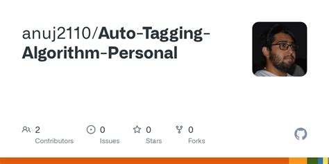 Github Anuj2110auto Tagging Algorithm Personal