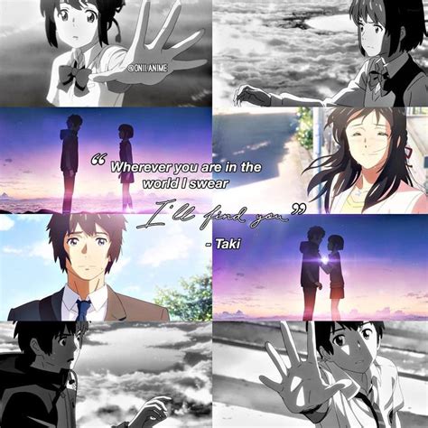 Taki And Mitsuha Anime Movie Kimi No Na Wa Taki Quote • Kiminonawa