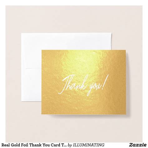 Real Gold Foil Thank You Card Type 3 Real Gold Foil Note Cards