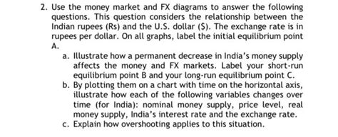 Solved 2 Use The Money Market And Fx Diagrams To Answer The
