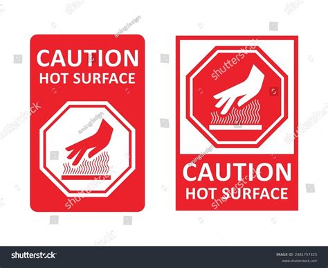 Caution Hot Surface Sign Warning Vector Stock Vector Royalty Free Shutterstock