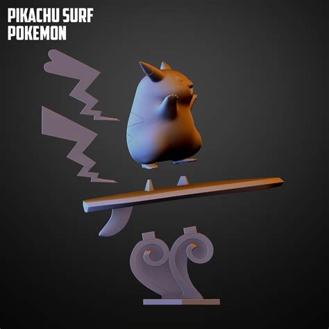 Pikachu Surf 3d Model 3d Printable Cgtrader