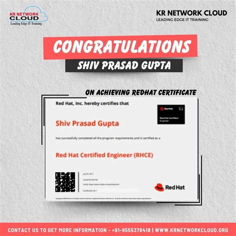 kr network cloud technologies on linkedin redhat congratulations celebrations rhcsa rhce