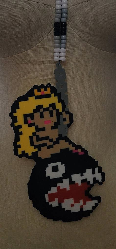 Nsfw Princess Peach Wrecking Ball Perler Necklace Etsy